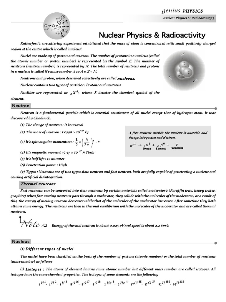 Nuclear Physics | PDF | Nuclear Fission | Atomic Nucleus