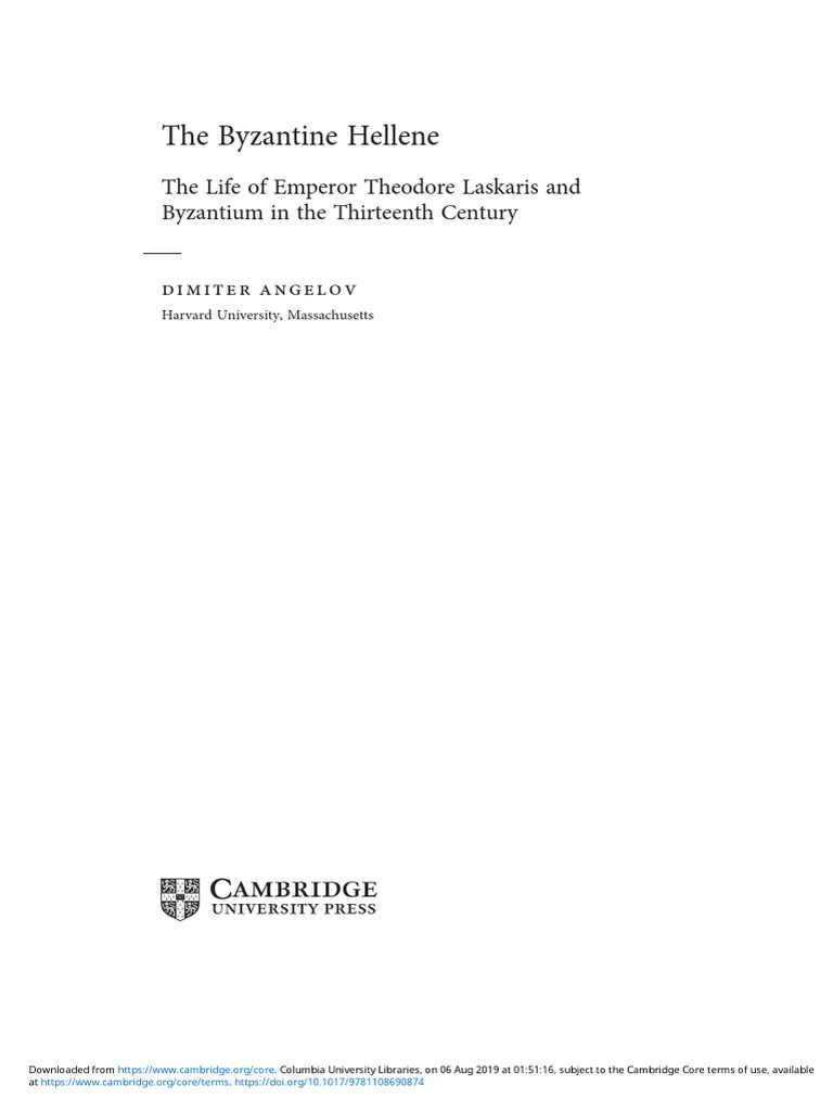 Theodore Laskaris: Hellenism in Byzantium | PDF | Byzantine Empire ...