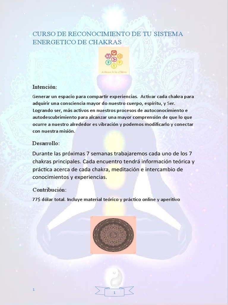 Sistema Energetico de Chakras. Curso + 1 Chakra | PDF | Las emociones ...