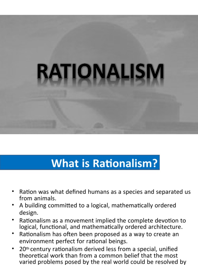 Rationalism 1 | PDF | Rationalism | Architectural Design