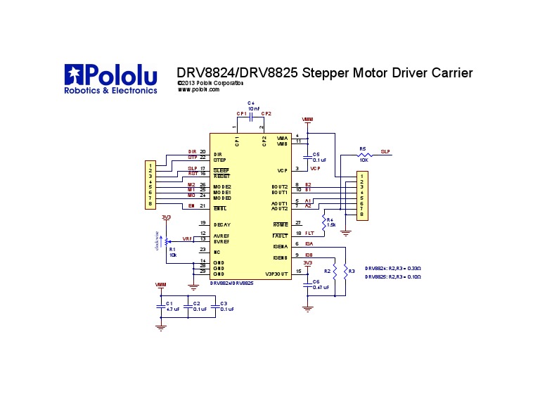 Drv8824/drv8825stepper Motor Driver Carrier Schematic Diagram | PDF