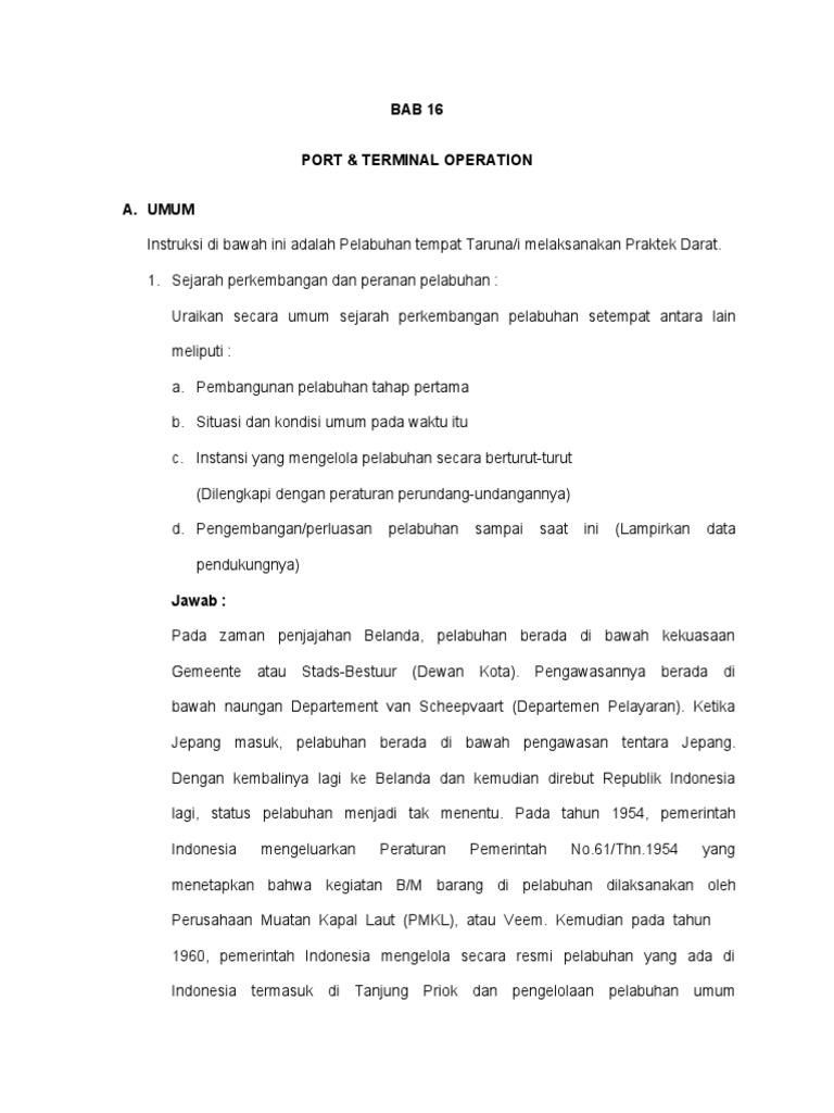 The Port Operations Manual | PDF