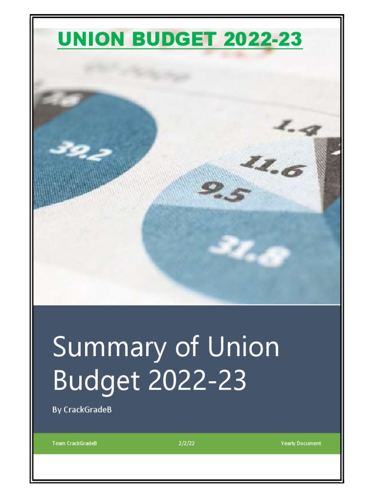 Union Budget 2022-23 Summary Insights | PDF | Taxes | Government Budget ...