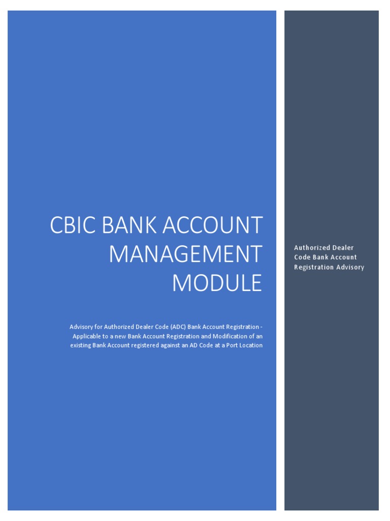 ADC Bank Account Registration Guide | PDF | Passbook | Computing