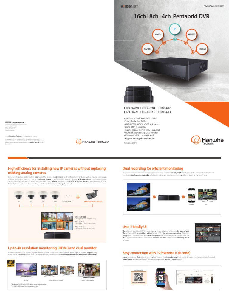 Brochures hrx-1621 191031 en | PDF | Digital Video Recorder | Hdmi