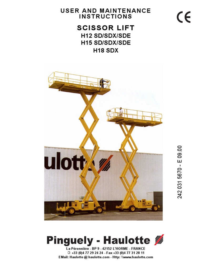 Scissor Lift: User and Maintenance Instructions | PDF | Electric Motor ...