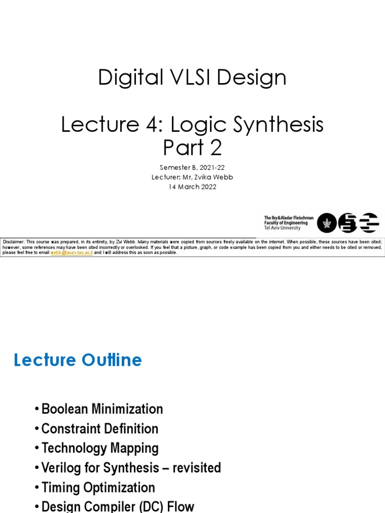 Lecture 4 - Synthesis - Part 2 2022 | Download Free PDF | Logic ...