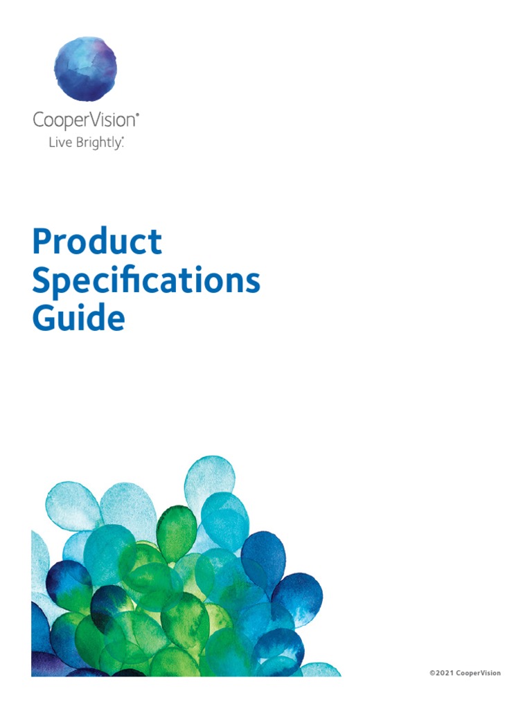 Product Specifications Guide: ©2021 Coopervision | PDF | Contact Lens | Eye
