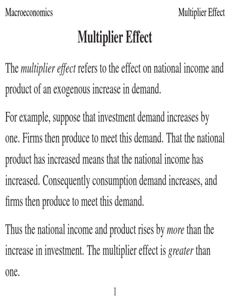 Explaining the Multiplier Effect: How an Initial Increase in Demand Can ...