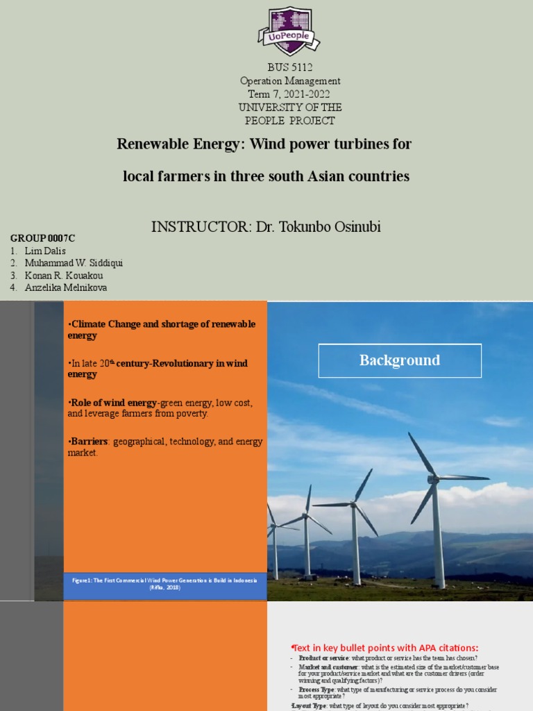 BUS 5116 - Operation Management - Group 0007C - Final | PDF | Wind ...