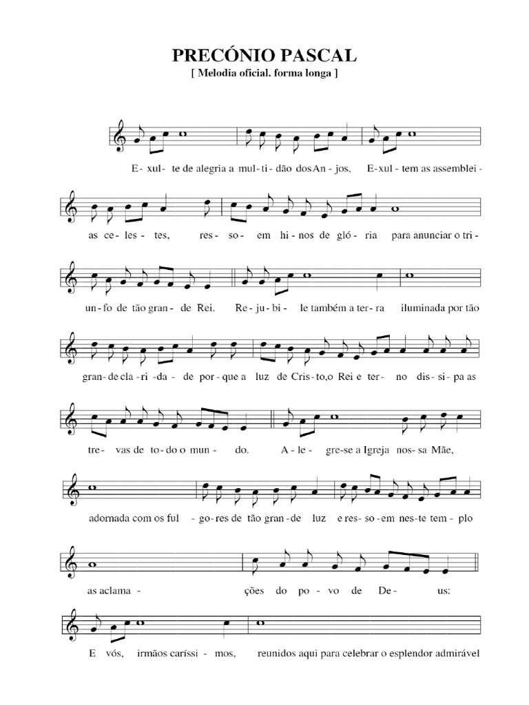 Precónio Pascal - Forma Longa | PDF