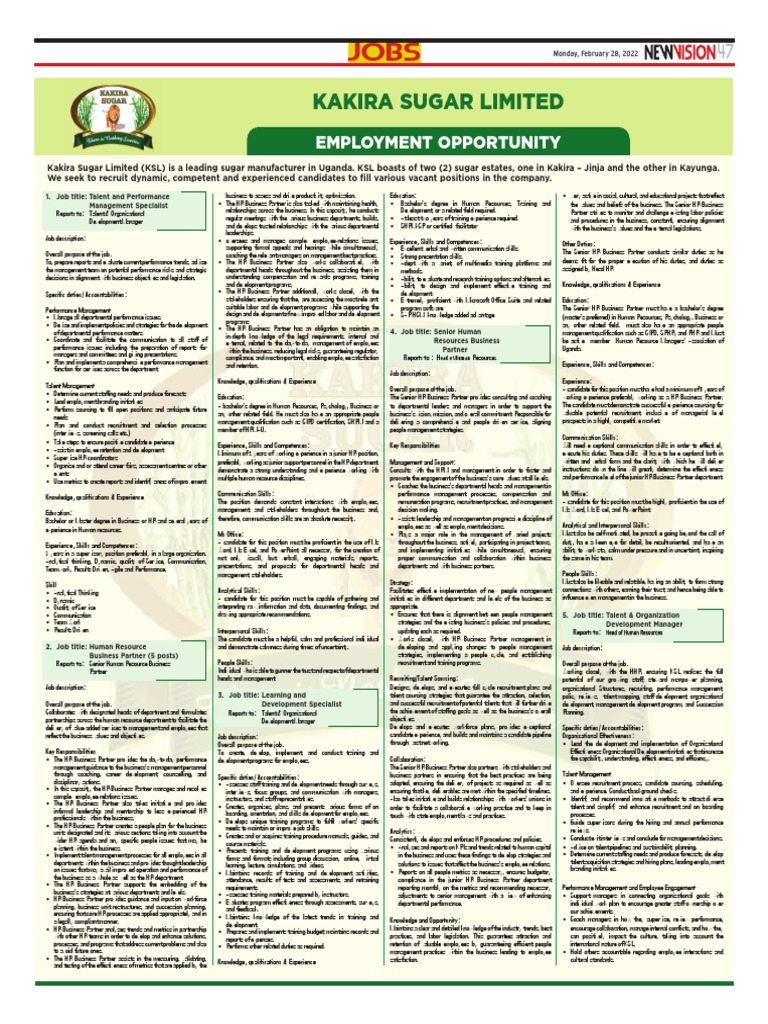 44 45 Kakira Sugar Limited 1 | PDF | Human Resource Management | Human Resources