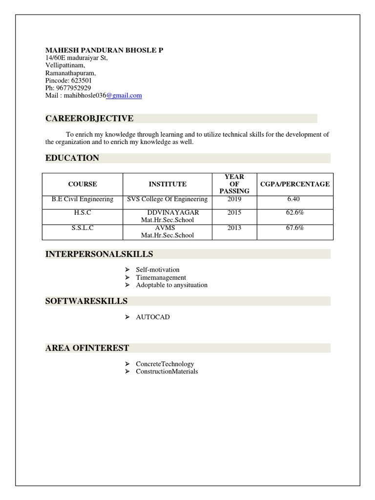 MAHESH - Resume | PDF