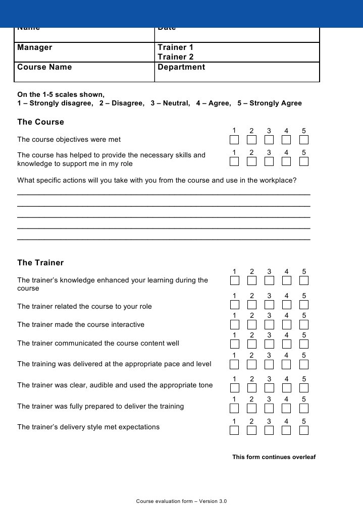Trainer Feedback Form | PDF