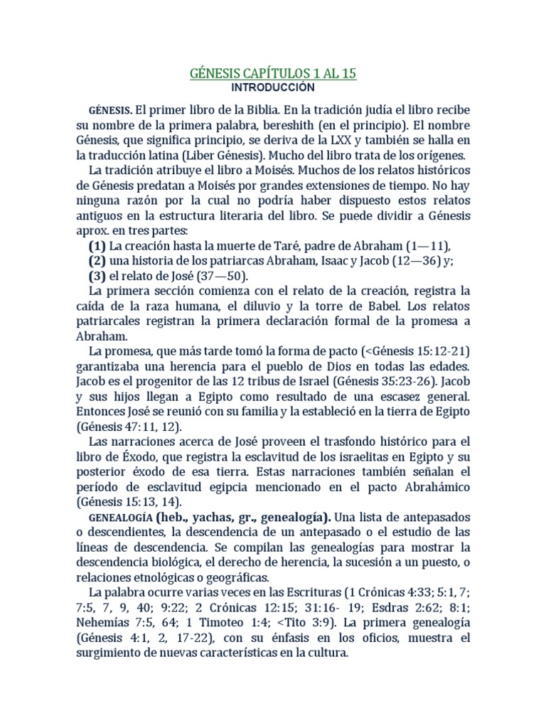 1 Génesis Capítulos 1 Al 15 | PDF | Alma | Imagen de dios