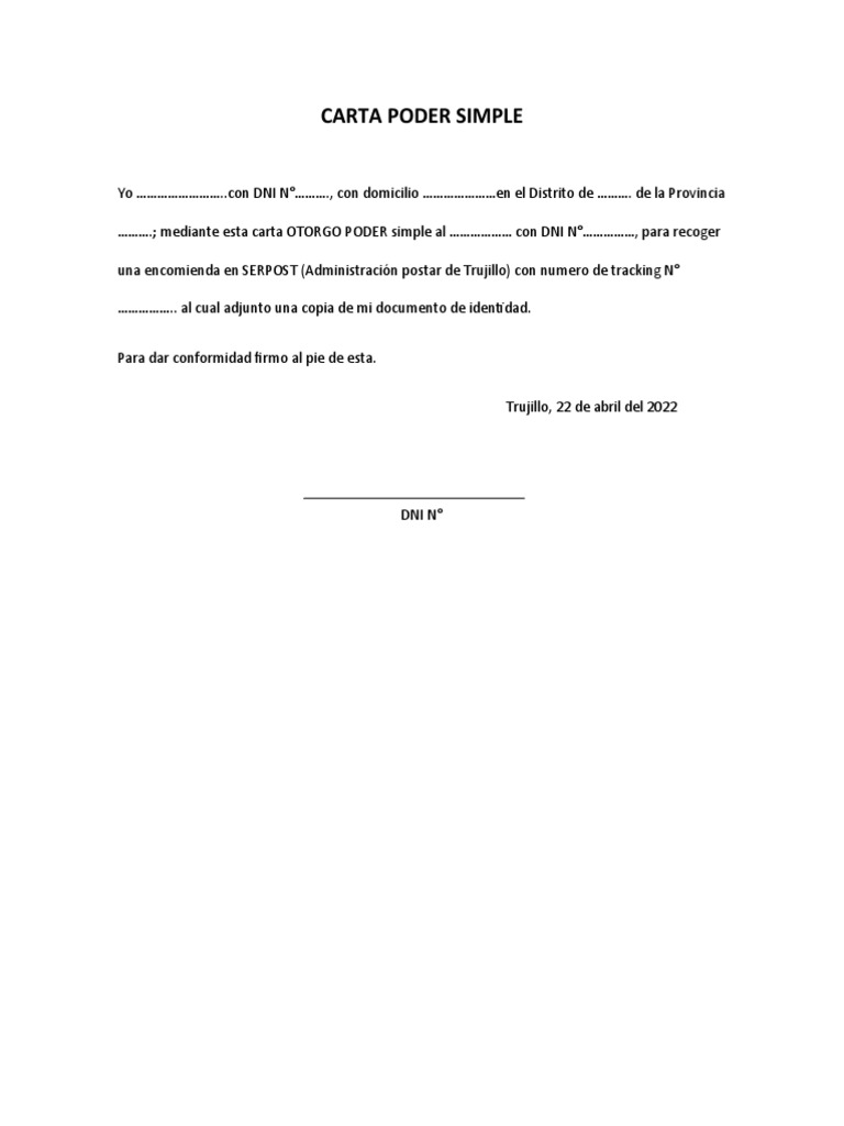 Carta Poder Simple | PDF