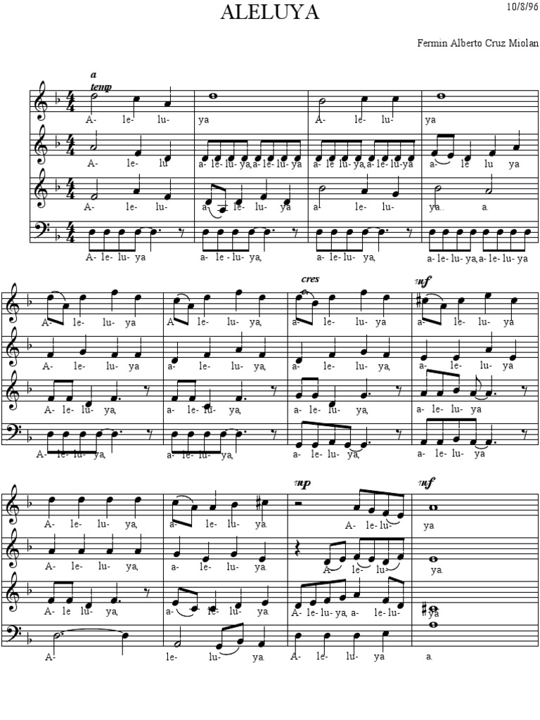Aleluya - Cruz Miolan | PDF