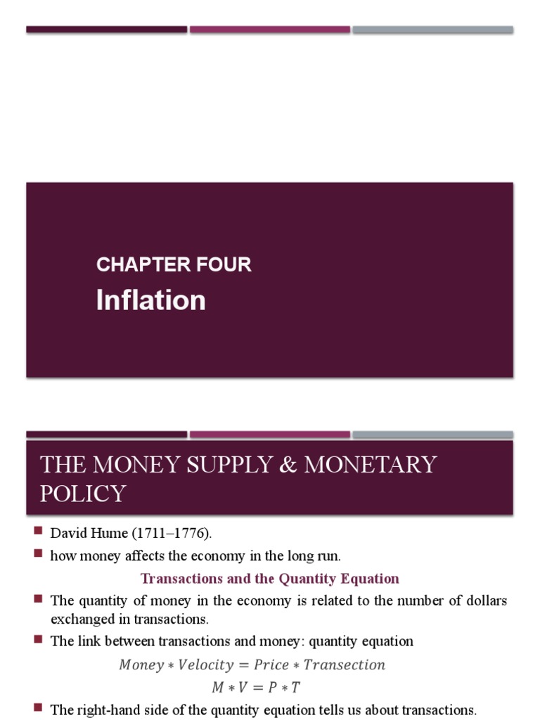 Inflation: Chapter Four | PDF | Inflation | Quantity Theory Of Money
