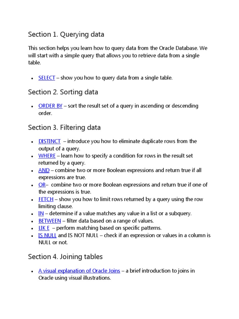 Section 1. Querying Data: Select | PDF | Table (Database) | Information Science