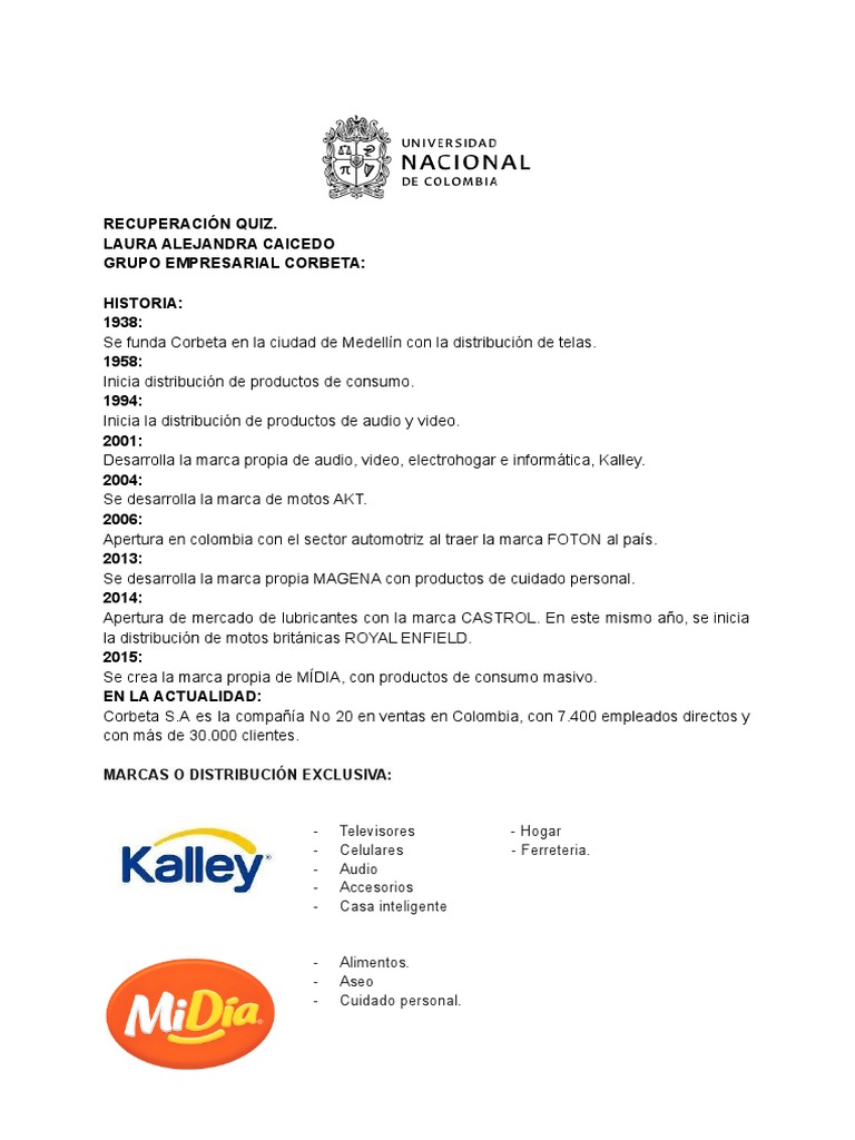 CORBETA | PDF | Marca | Colombia