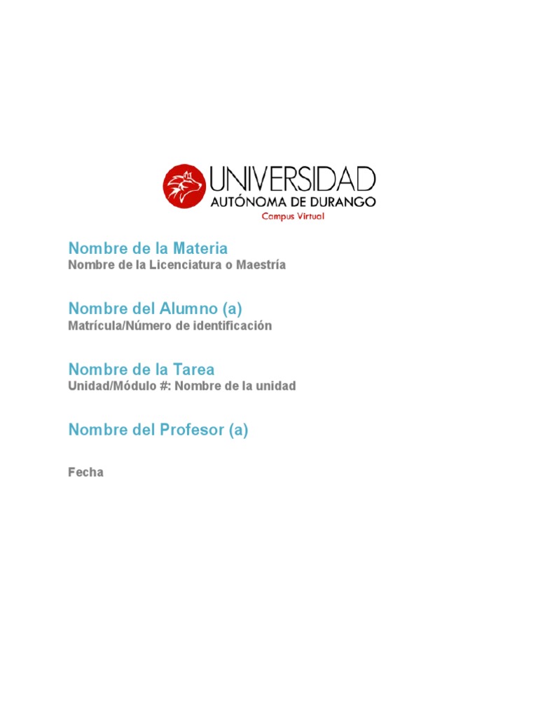 Formato UAD Para Entrega de Trabajos (1) (1) | PDF | Diseño | Diseño de ...