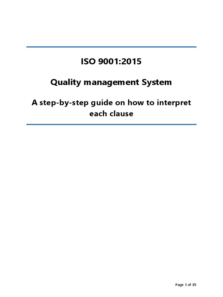 ISO 9001:2015 QMS Interpretation Guide | PDF | Quality Management ...