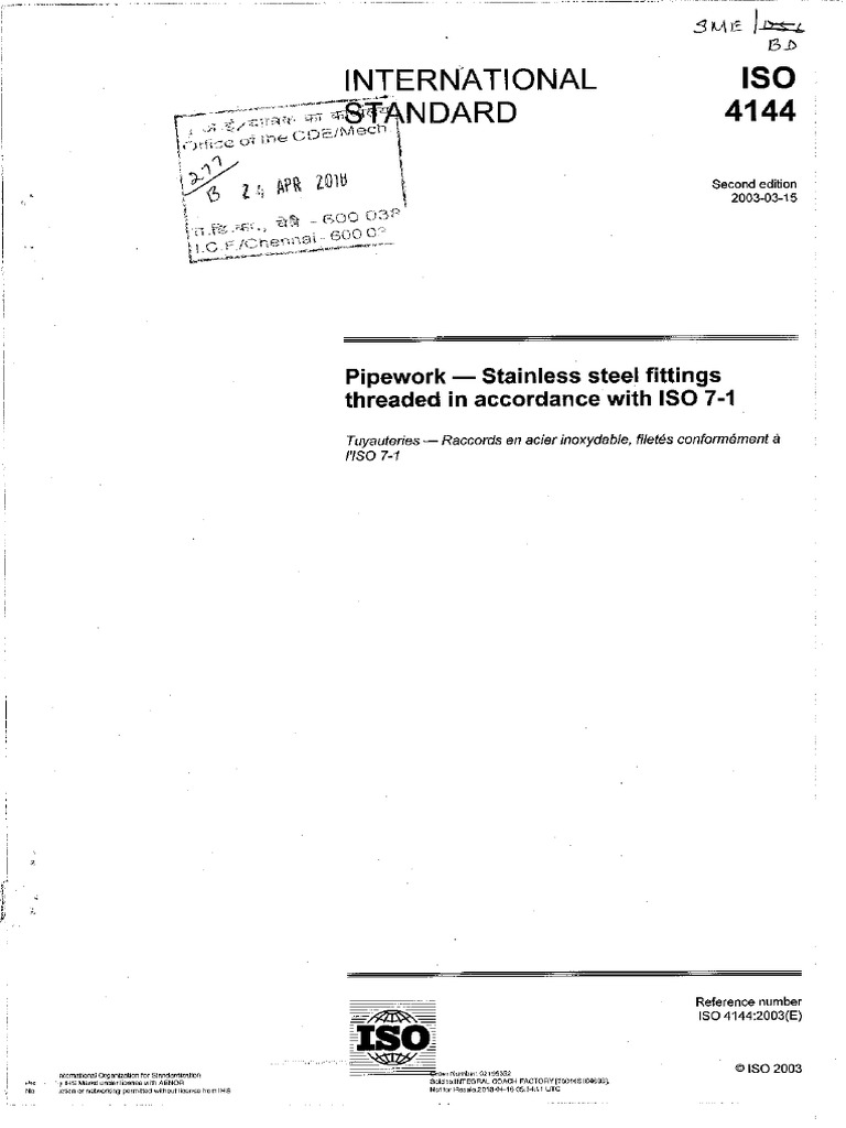 Iso 4144 PDF Free | PDF