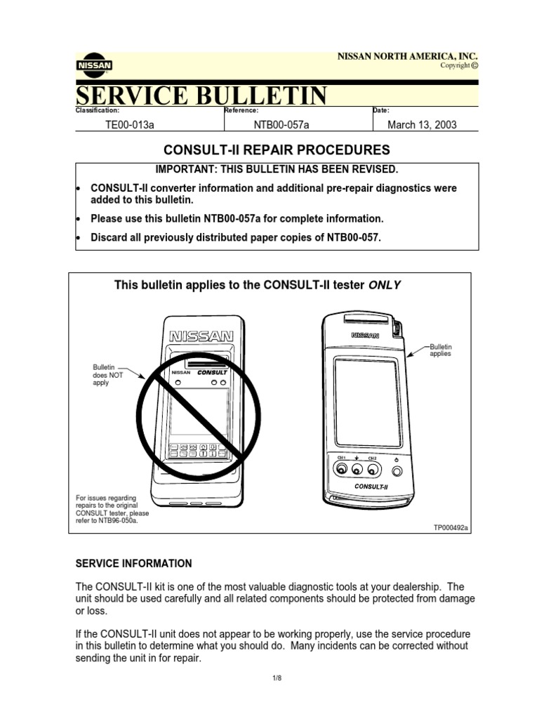 Consult-Ii Repair Procedures: This Bulletin Applies To The CONSULT-II ...