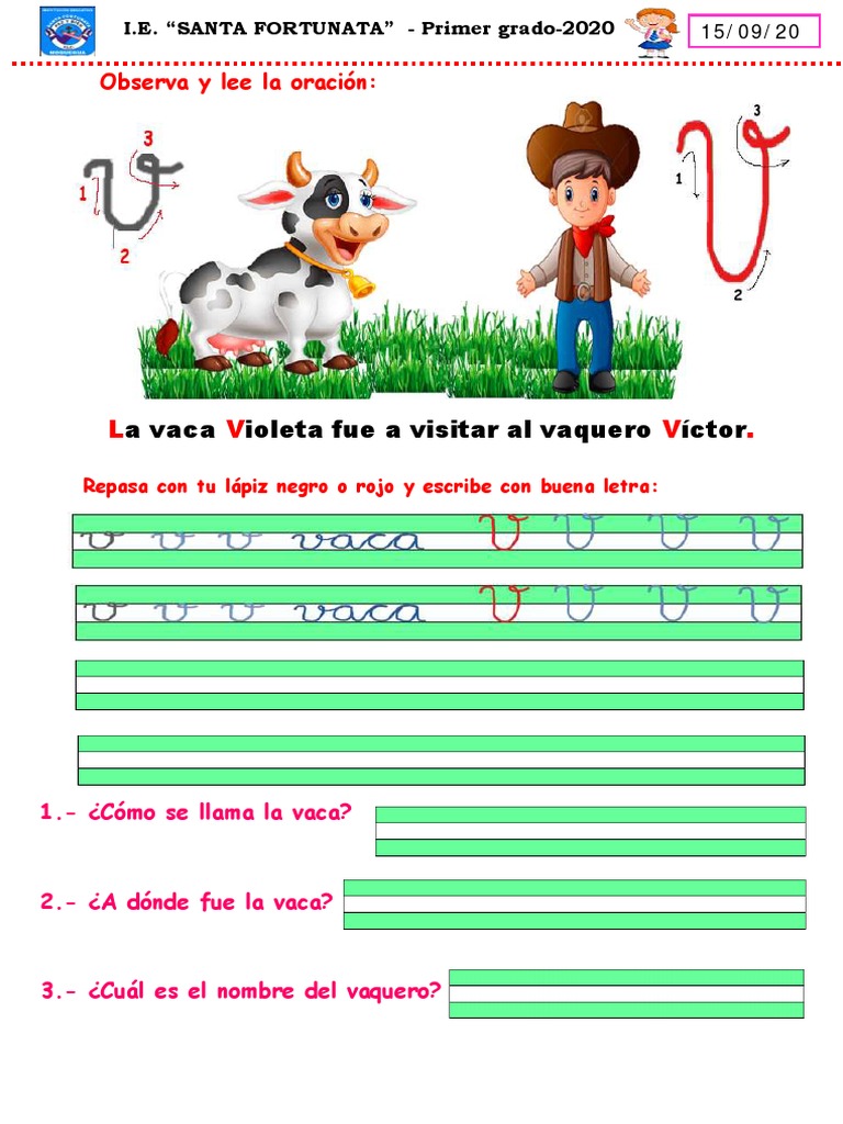 CONOCEMOS LA LETRA V 15 de Setiembre | PDF