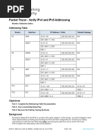 7.2.8 Packet Tracer - Verify IPv4 and IPv6 Addressing | PDF | I Pv6 | Osi Protocols