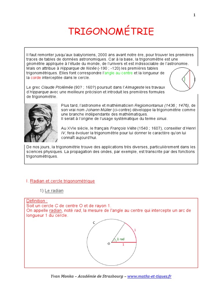 Histoire et concepts de la trigonométrie | PDF | Trigonométrie ...