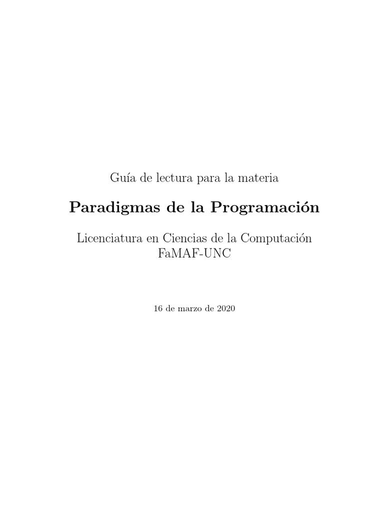Guía de Paradigmas de Programación | PDF | Lenguaje de programación | Variable (informática)