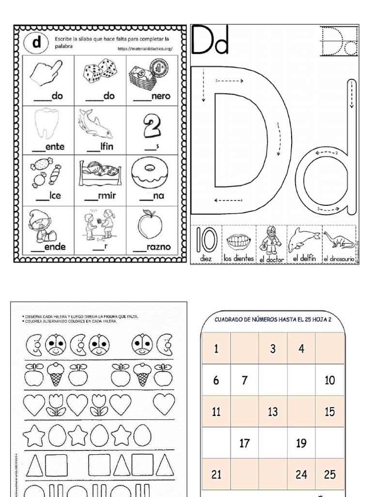 Hoja de Trabajo Letra D | PDF
