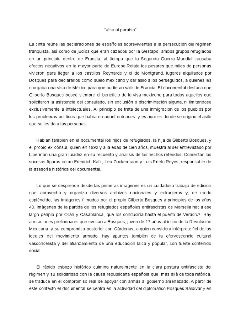 “Visa al paraíso” | PDF