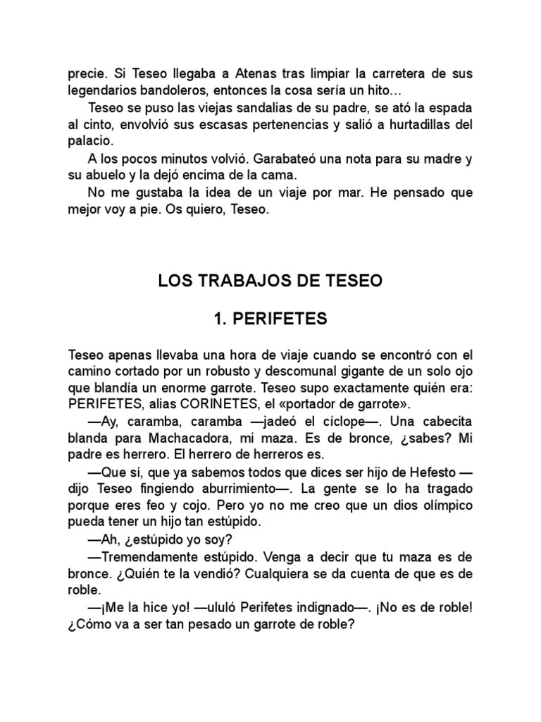 Aventuras de Teseo: Enfrentando a Perifetes | PDF | Teseo