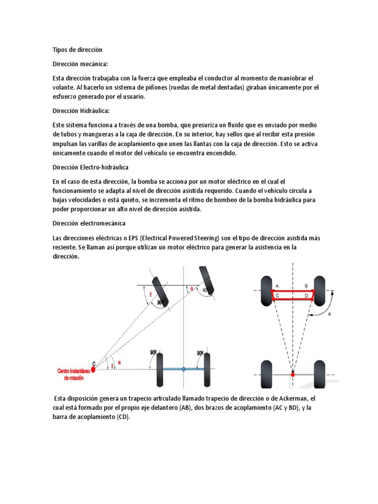 Tipos de Dirección de Vehículos | PDF