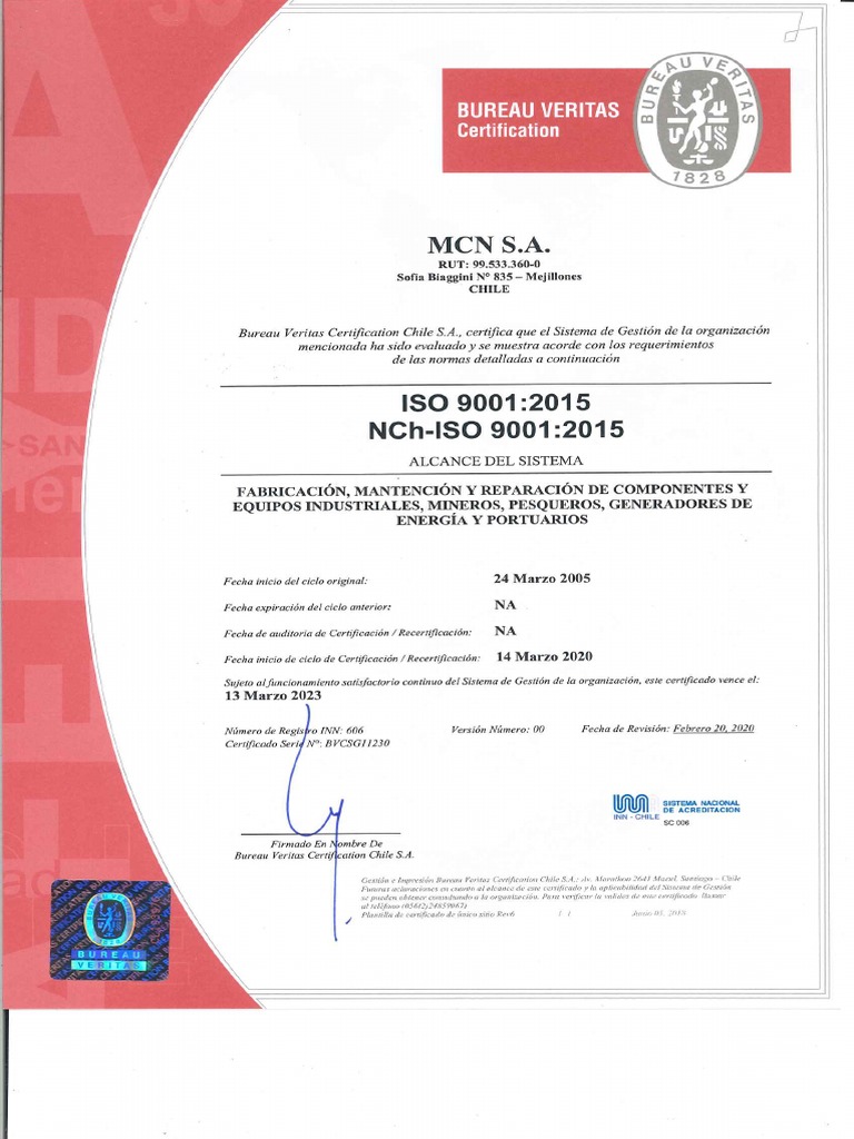 Certificado ISO 9001 2020-2023 | PDF