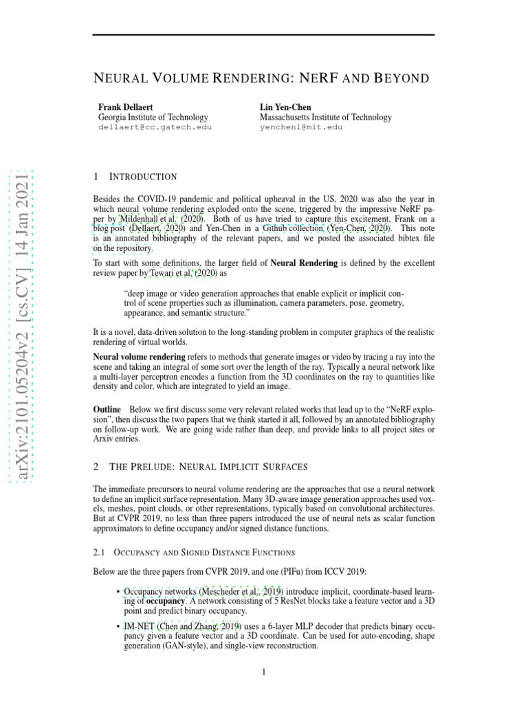 Nerf Paper IA 3D | PDF | Rendering (Computer Graphics) | 3 D Computer Graphics