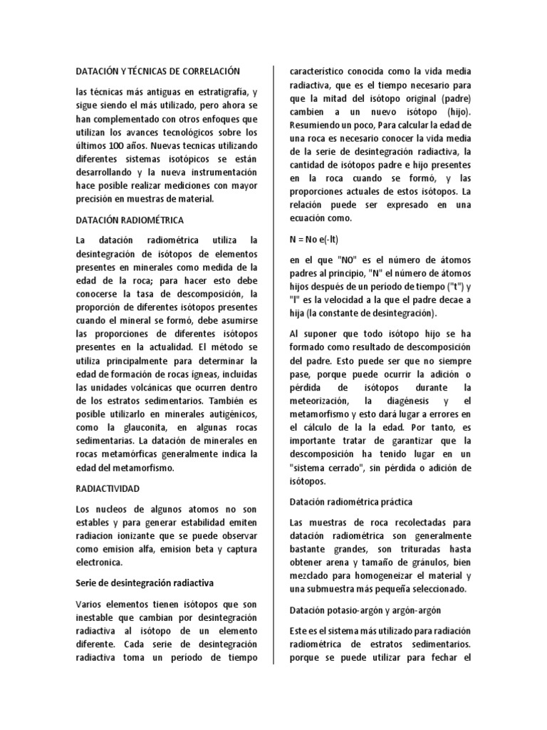 Datacion radiometrica-AAPG | PDF | Desintegración radioactiva | Isótopo