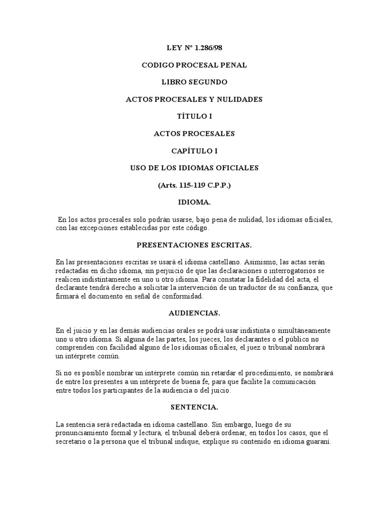 Actos Procesales y Nulidades CPP Panamá | PDF | Sentencia (ley) | Mandato