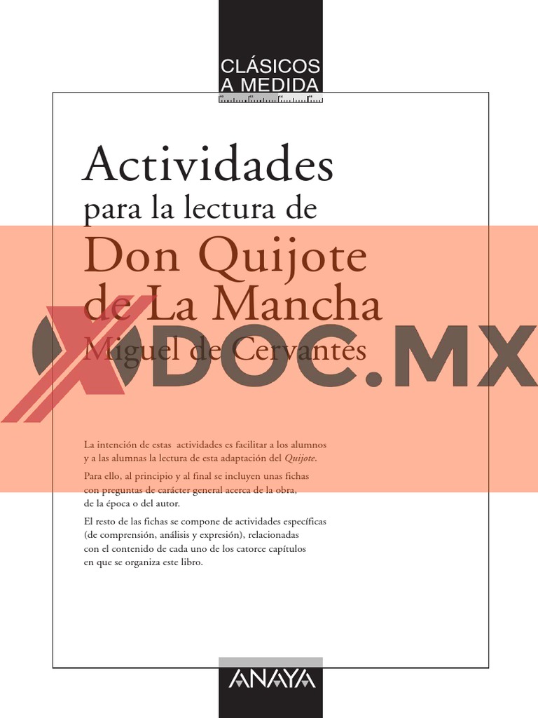 Xdoc - MX Don Quijote de La Mancha Actividades | Descargar gratis PDF ...