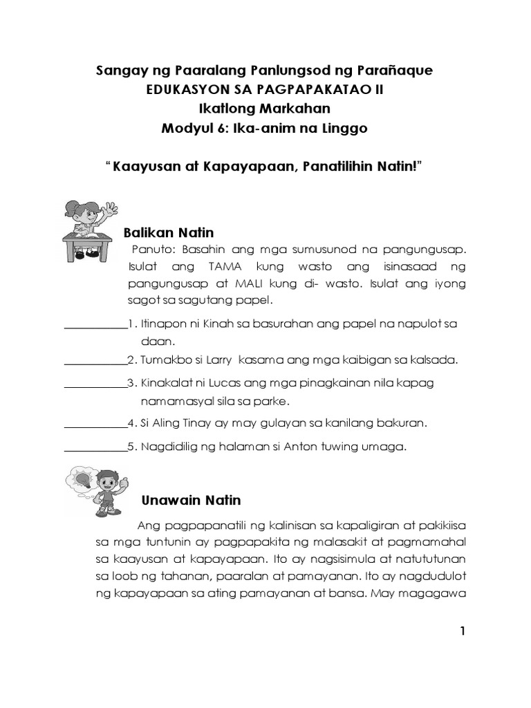 ESP Grade2 Quarter3 Module6 Week6 | PDF