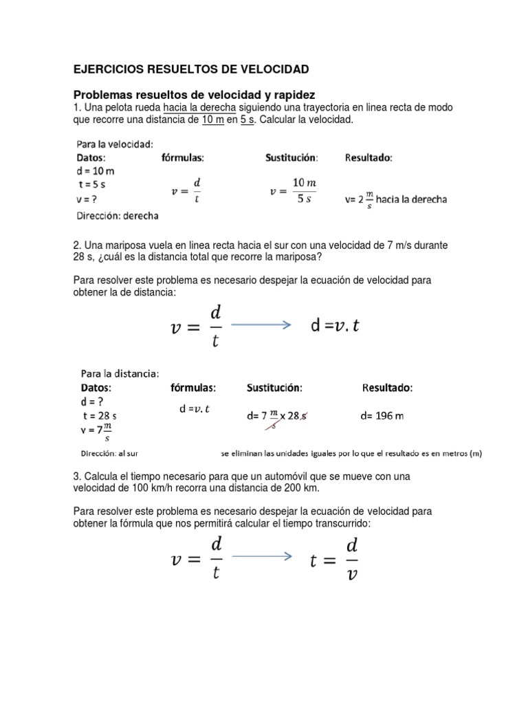 Ejercicios Resueltos de Velocidad y Aceleracion Primer Parcial 2016 | PDF | Velocidad | Aceleración