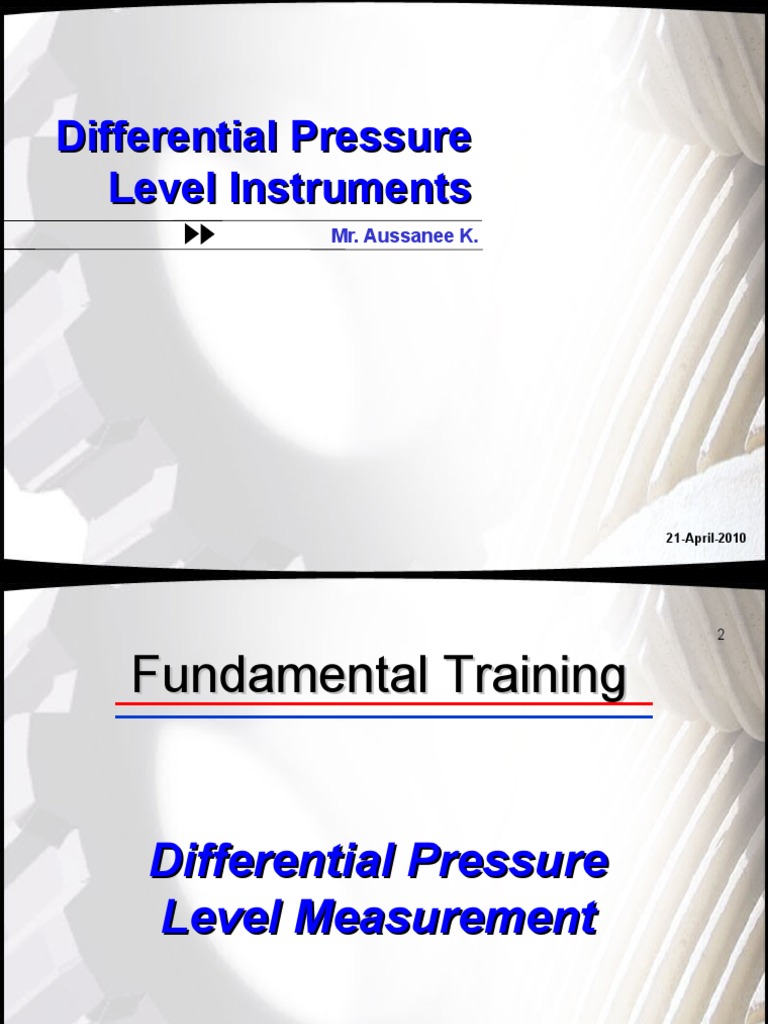 Differential Pressure Level Instruments | PDF | Pressure | Pressure ...
