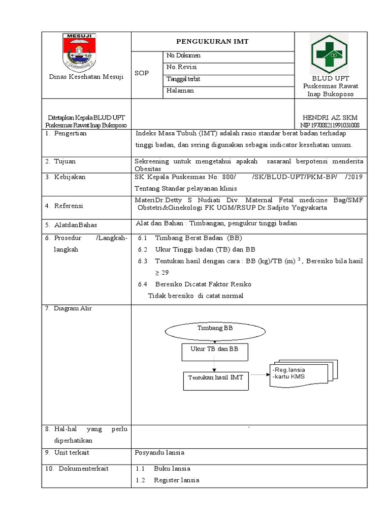 SOP Pengukuran IMT | PDF
