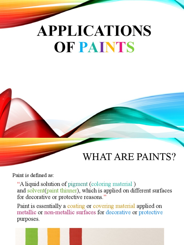 Applications of Paints | PDF | Paint | Materials