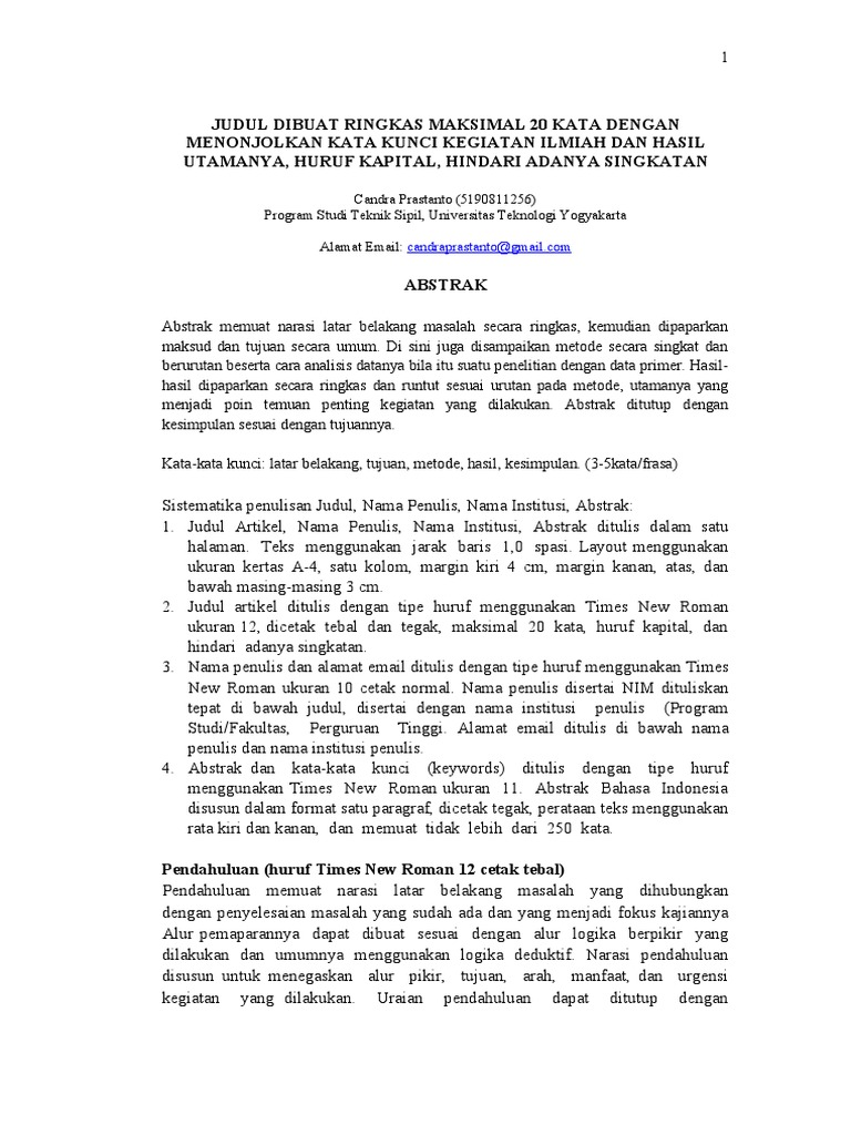 Template Artikel Ilmiah | PDF | Sains & Matematika