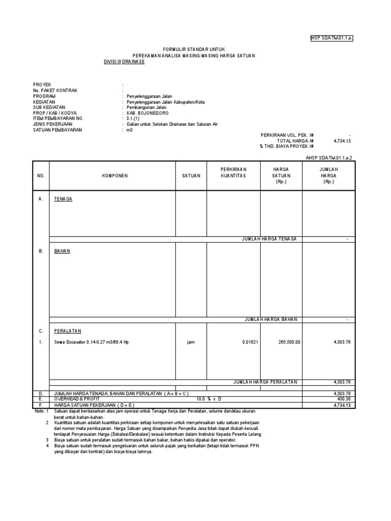 Analisa U-Ditch | PDF