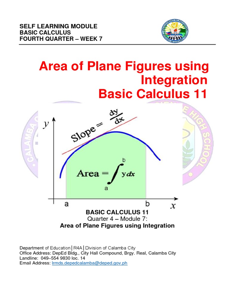 Q4 SLM Basic Cal Module 7 | PDF | Integral | Area