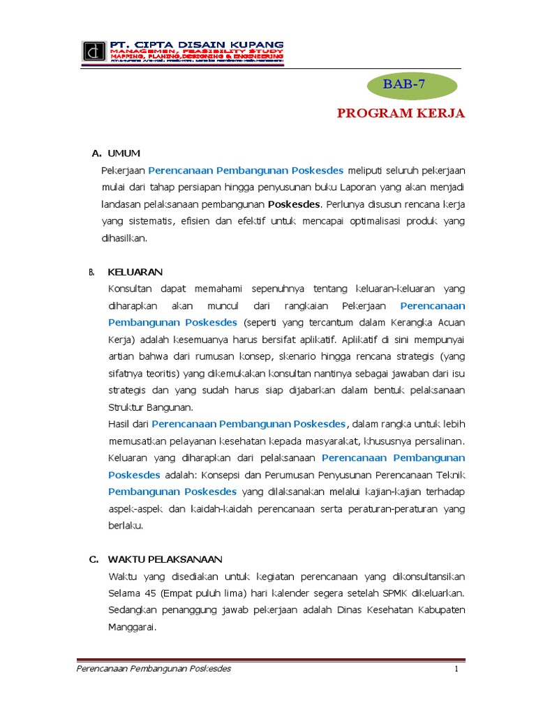 Bab 7 - Program Kerja-Ok | PDF